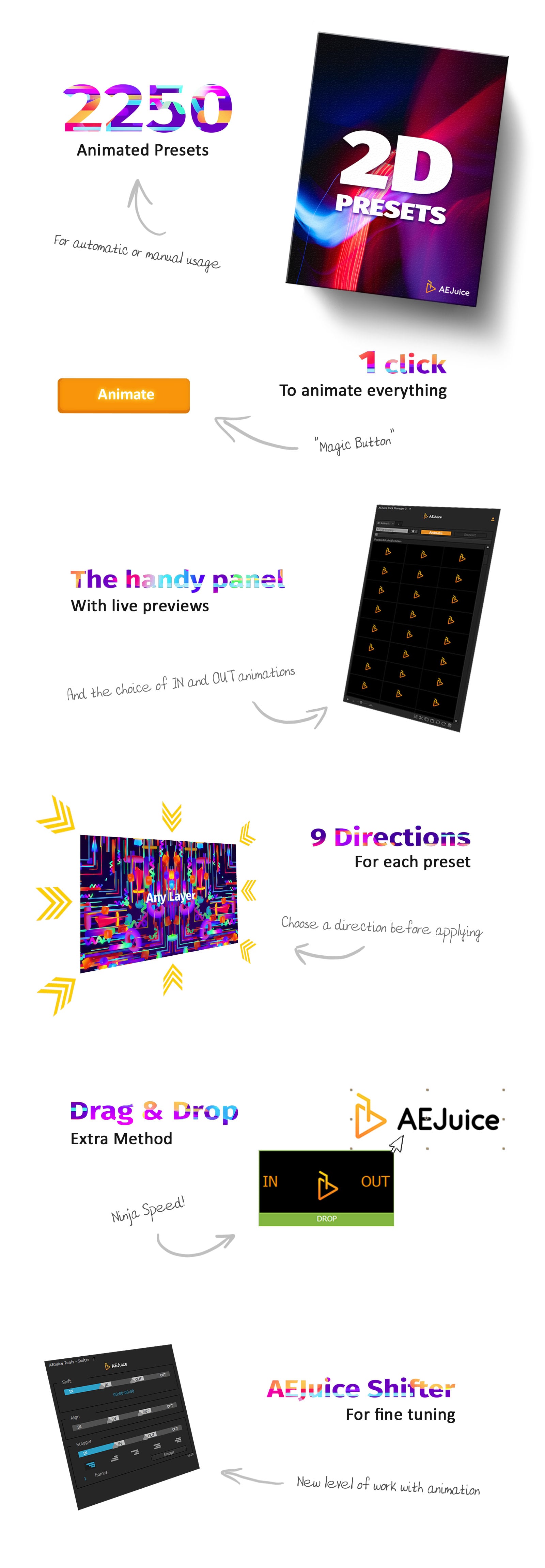 2D Animation Presets For After Effects AEJuice