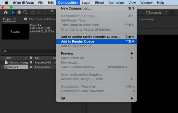 How to render in After Effects - AEJuice