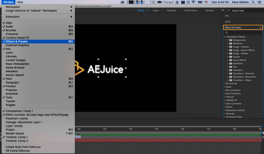 How to use adobe after effects - AEJuice