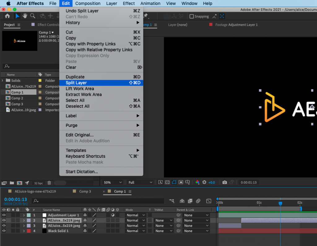 How to cut video in after effects | aejuice.com