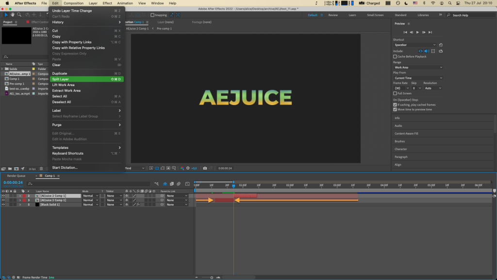 How to trim in After Effects | aejuice.com