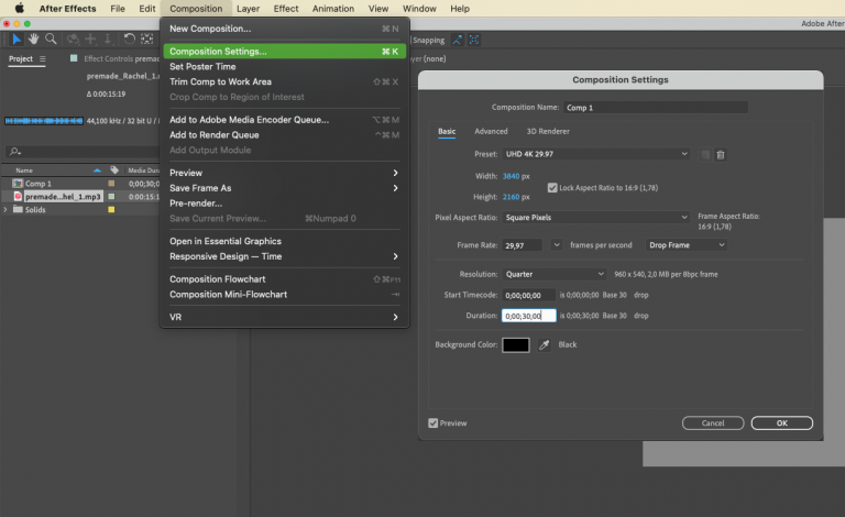 Adobe After Effects: how to extend timeline - AEJuice