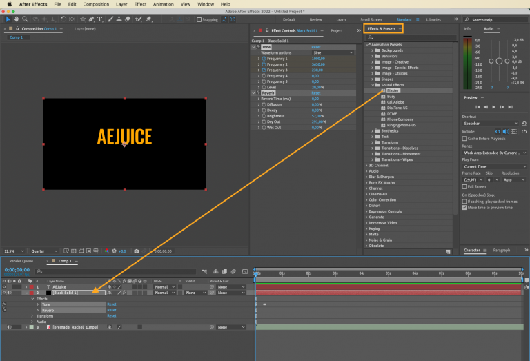 How to add music in After Effects | aejuice.com