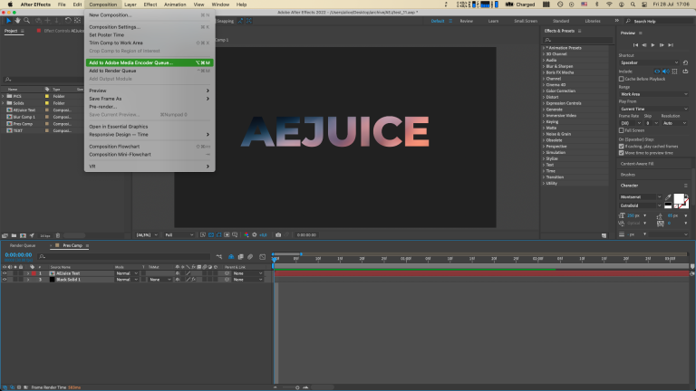 How to export as mp4 in After Effects | aejuice.com