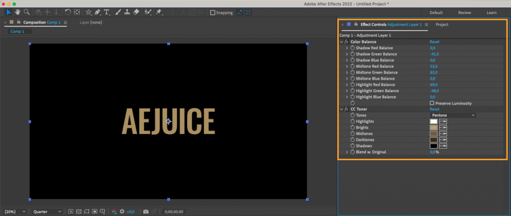 How to change color in After Effects | aejuice.com