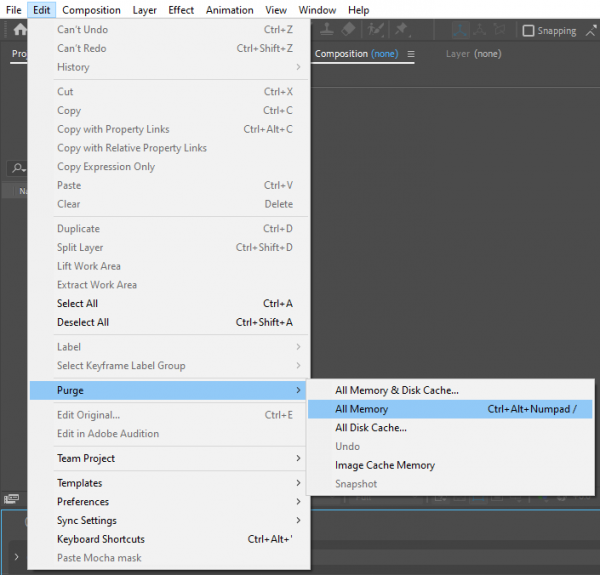 How to clear disk cache after effects | aejuice.com