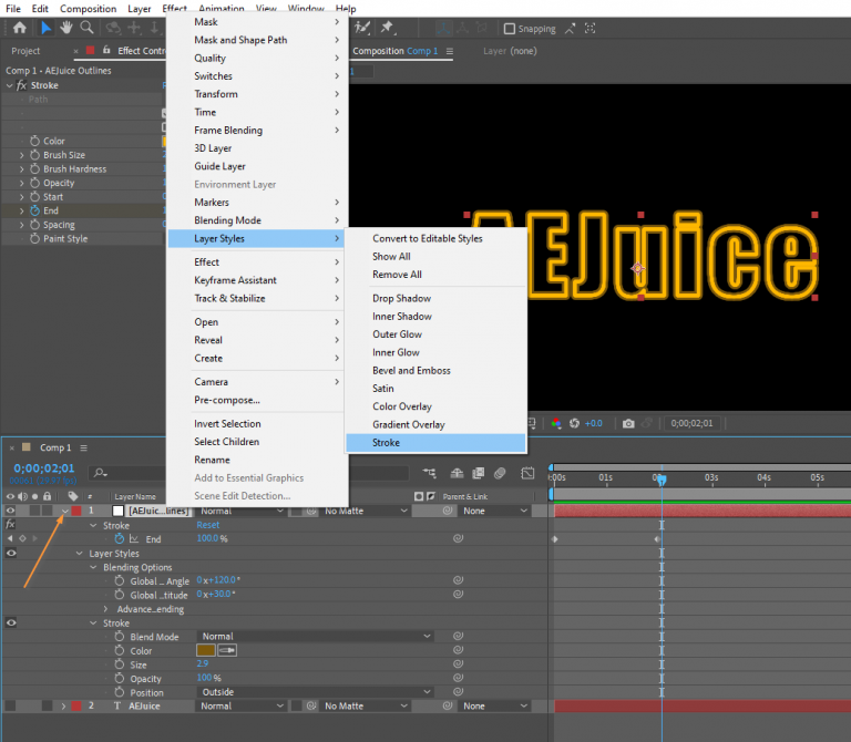 How to add stroke in after effects | aejuice.com