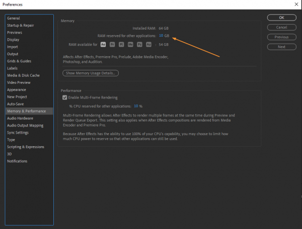 How to make After Effects use more RAM | aejuice.com