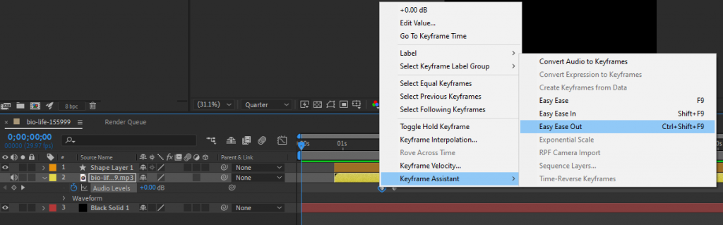 How to make audio fade out After Effects | aejuice.com