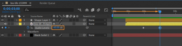 How to make audio fade out After Effects | aejuice.com