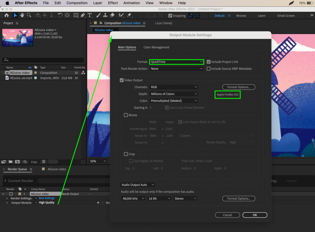 How to save video file in After Effects | aejuice.com