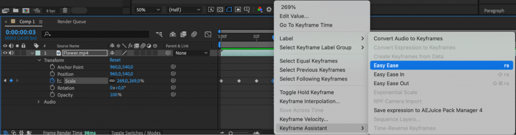 How to Add Easy Ease in After Effects | aejuice.com