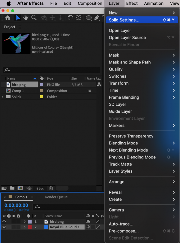 How to Change Color of Solid in After Effects | aejuice.com