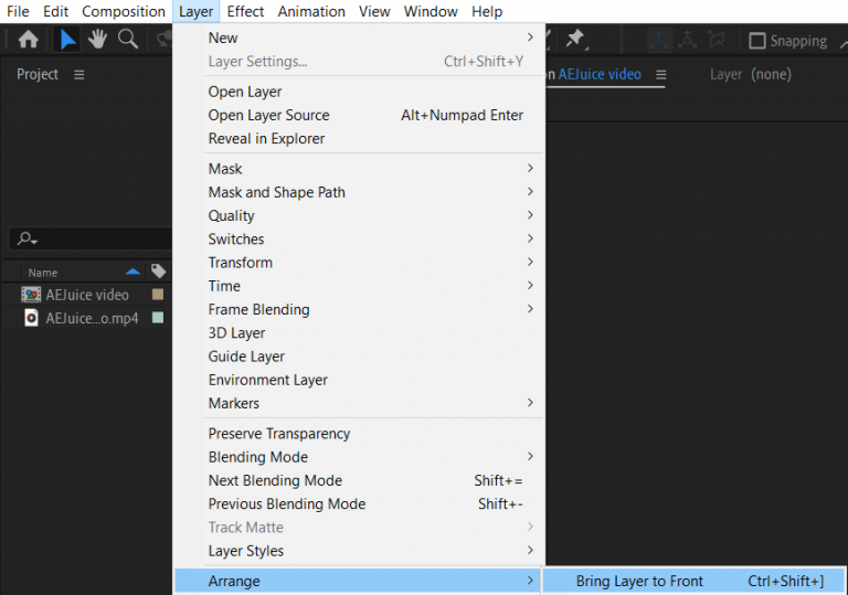 How to change timelines in After Effects | aejuice.com