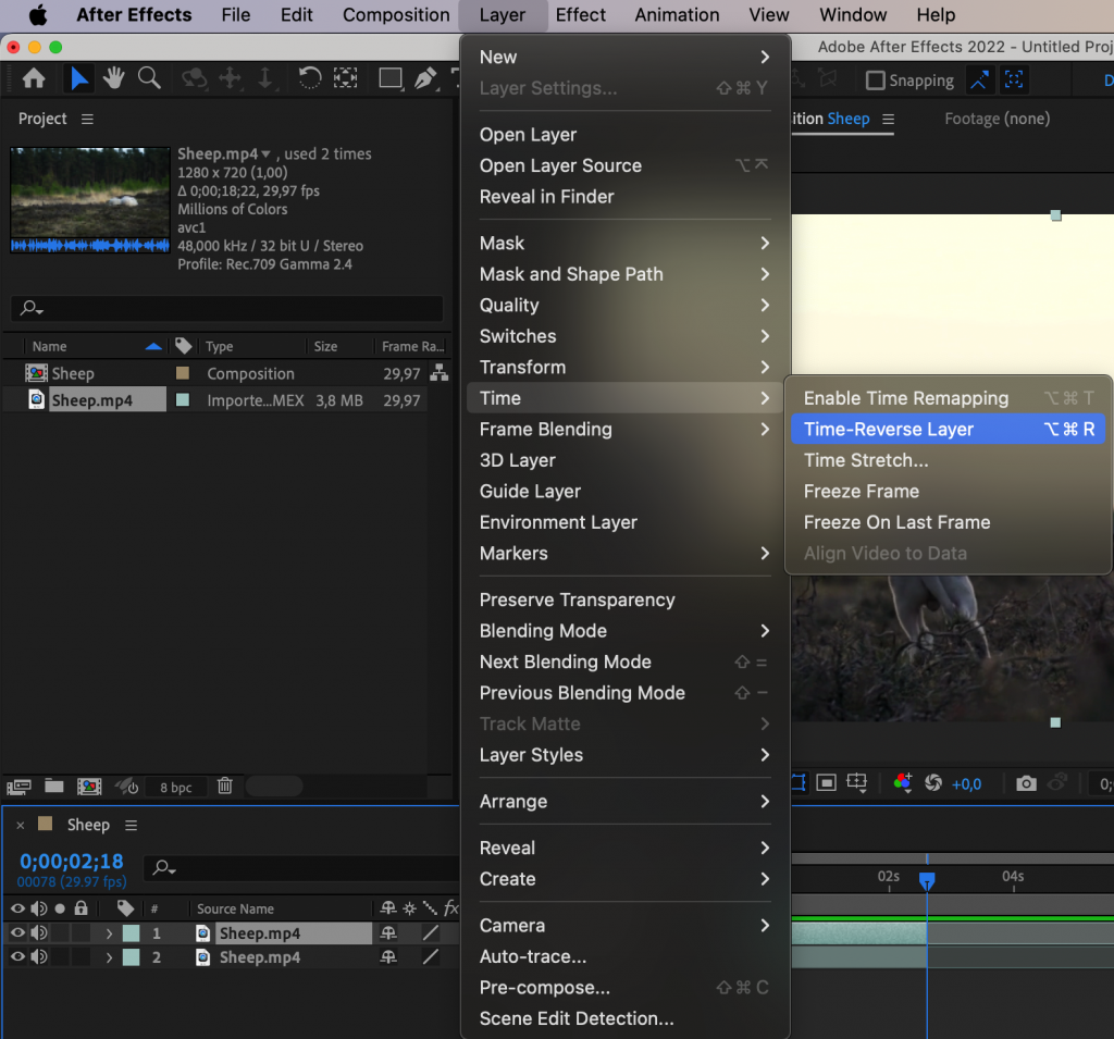 How to Play A Video Backwards in After Effects | aejuice.com