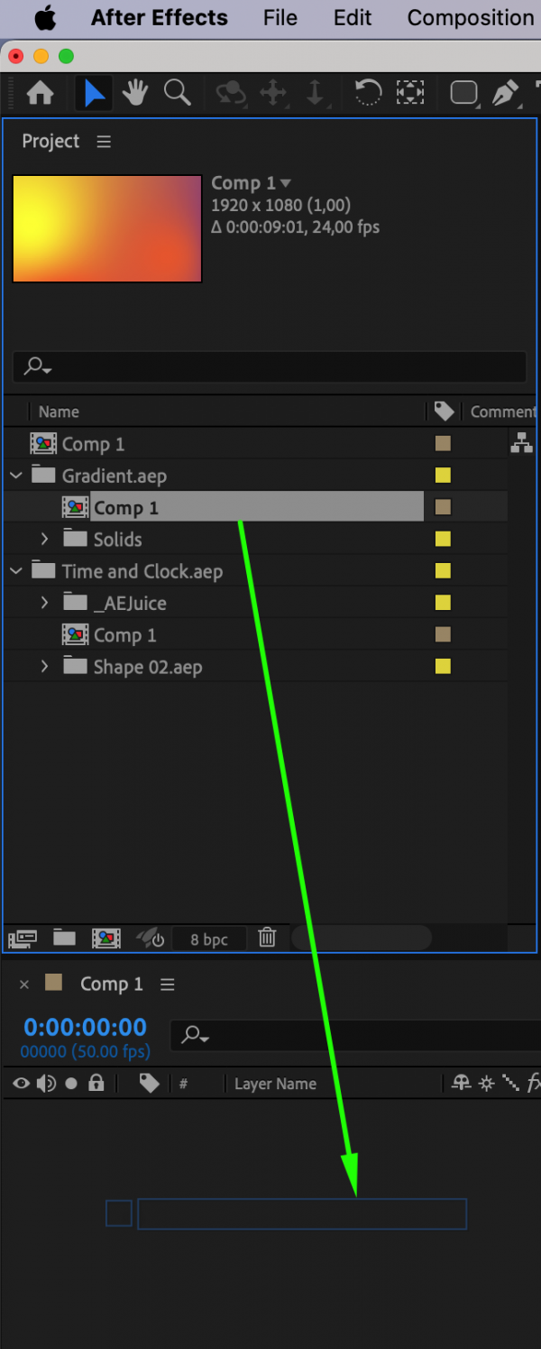 How to Combine 2 Compositions in After Effects | aejuice.com