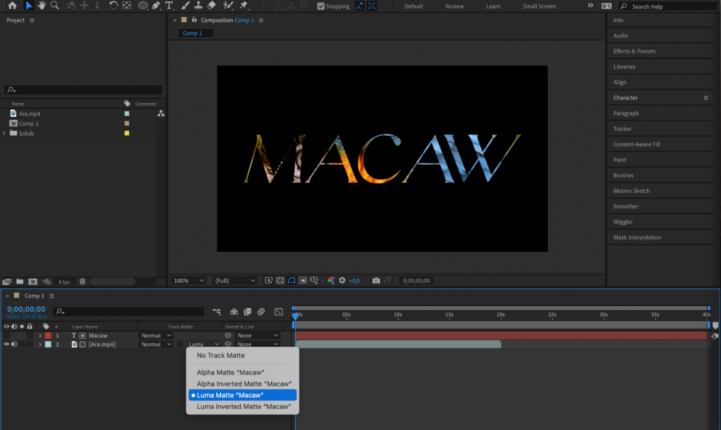 How to Find and Use Track Matte in After Effects | aejuice.com