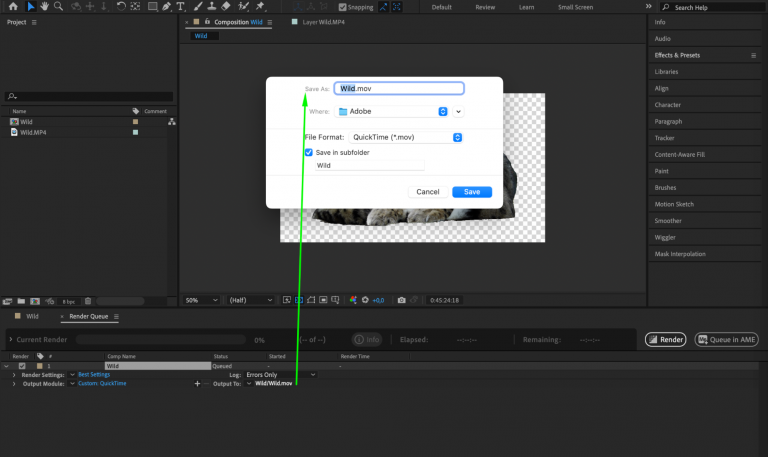 How to Export Alpha in After Effects | aejuice.com