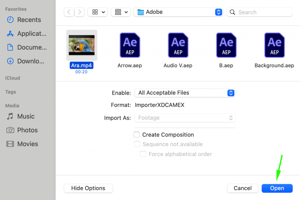 How to Import Video to Adobe After Effects | aejuice.com