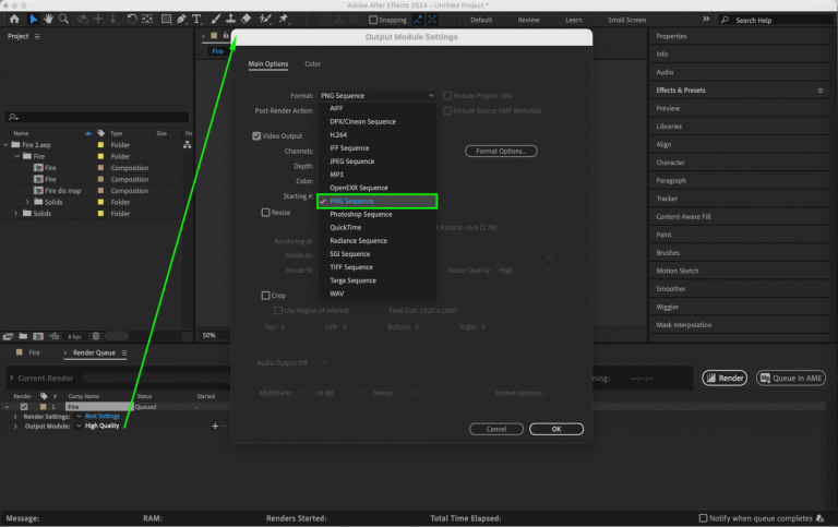 How to Export a PNG Sequence from After Effects | aejuice.com