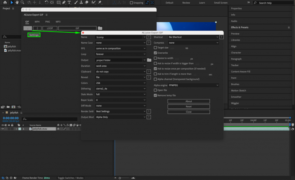 How to Export After Effects to GIF | aejuice.com