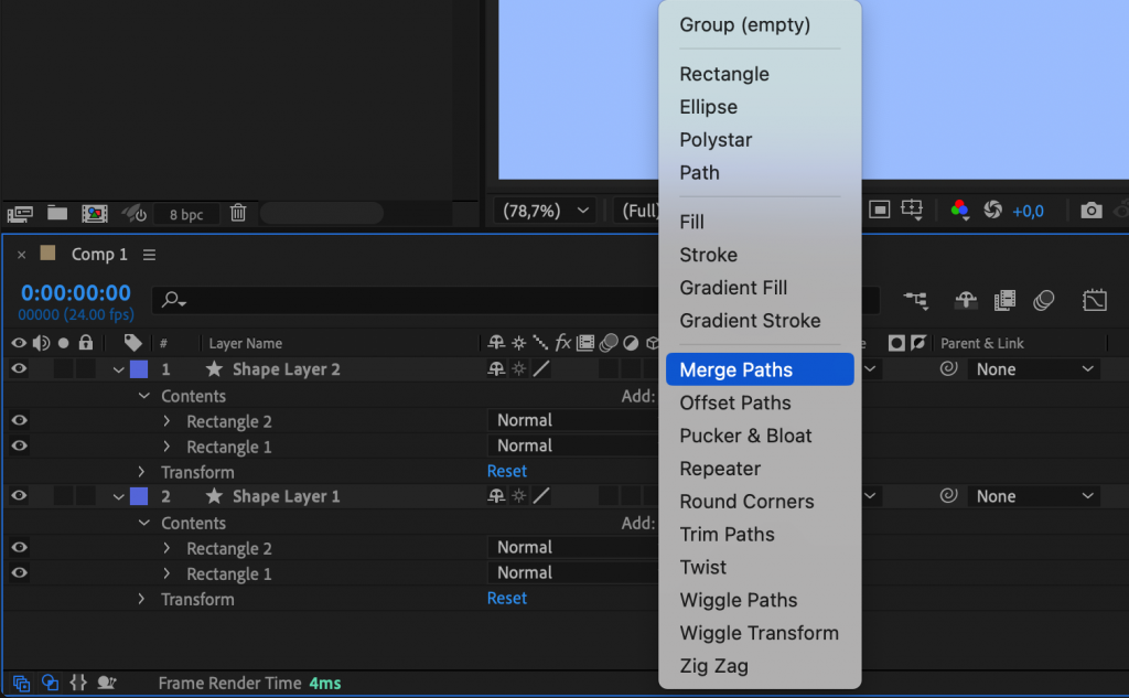 How to Merge Two Shape Layers in After Effects | aejuice.com