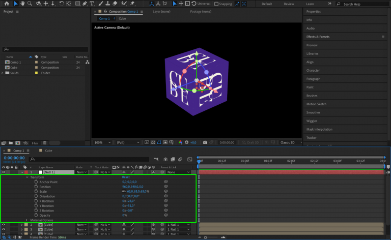 How to Make 3D Cube in After Effects | aejuice.com