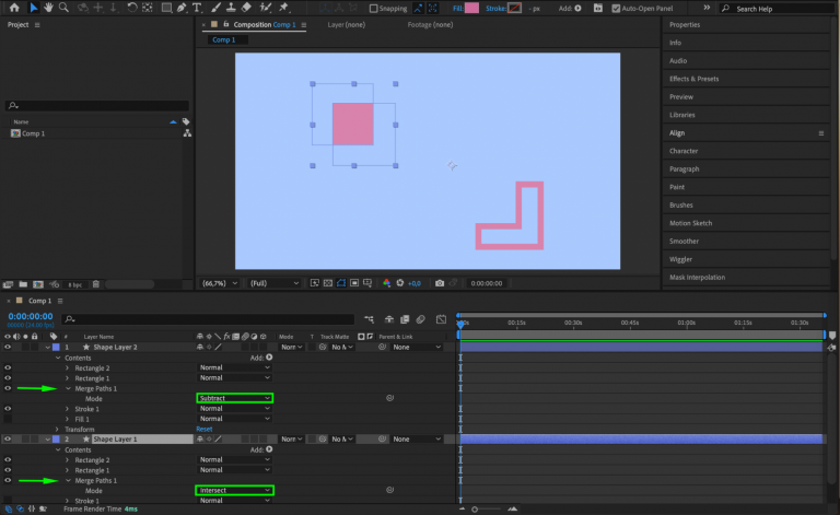 How to Merge Two Shape Layers in After Effects | aejuice.com