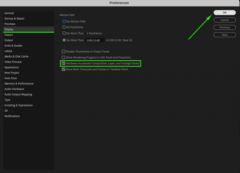 How to Enable Display Acceleration in After Effects | aejuice.com