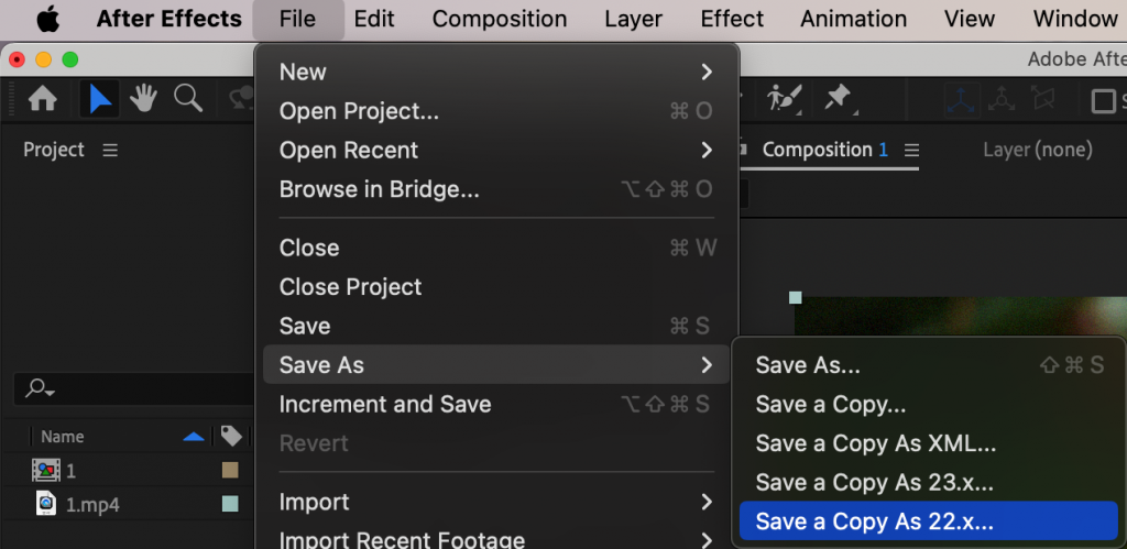 How to Save an After Effects File in a Lower Version | aejuice.com