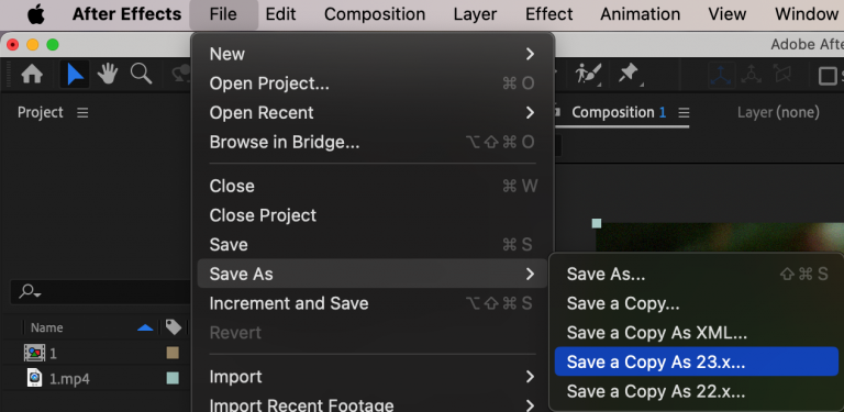 How to Save an After Effects File in a Lower Version | aejuice.com