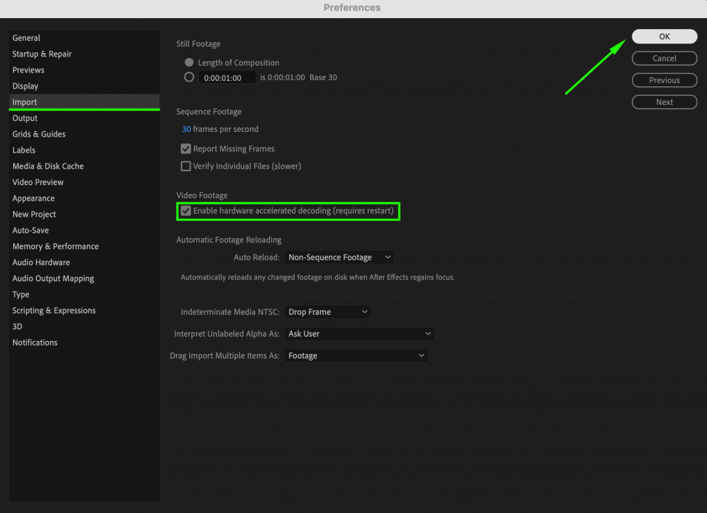 How to Enable Display Acceleration in After Effects | aejuice.com