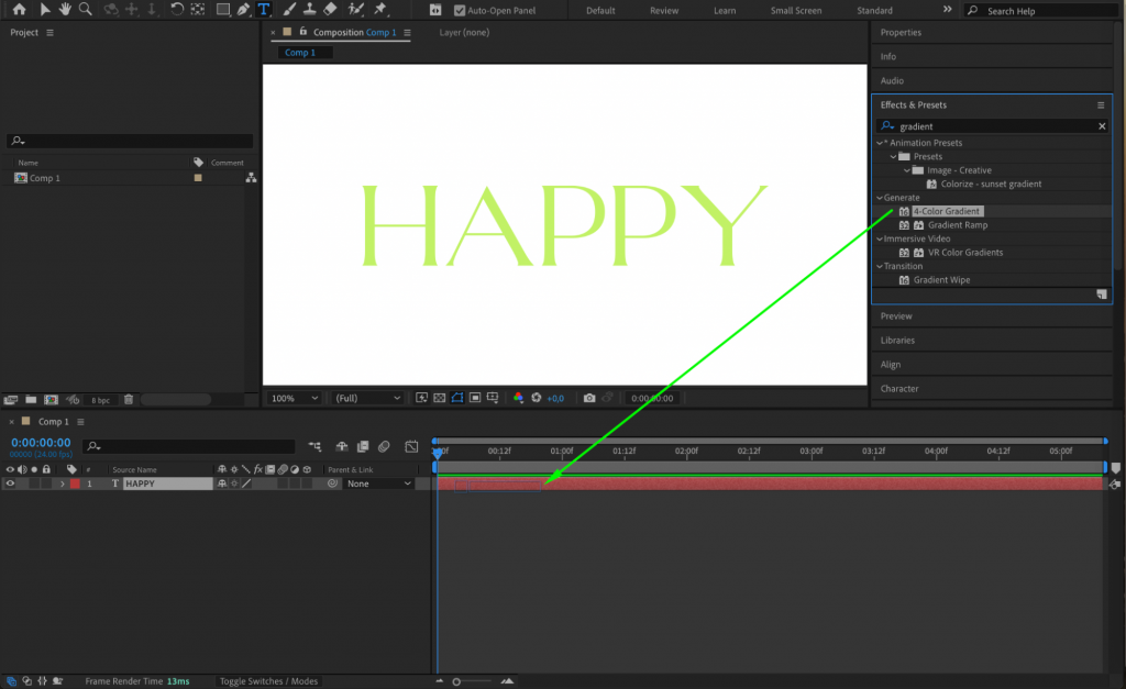 How to Add a Gradient to Text in After Effects | aejuice.com