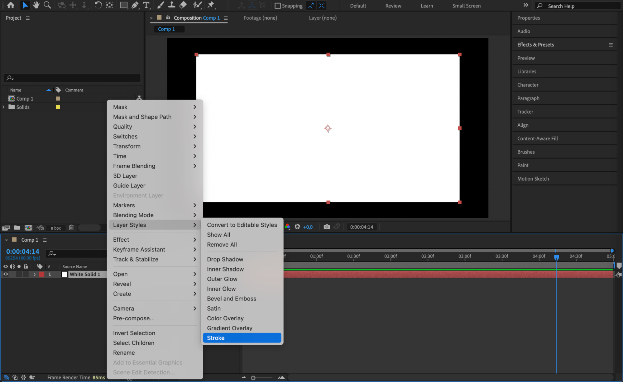 How to Add a Stroke to a Solid Layer in After Effects | aejuice.com